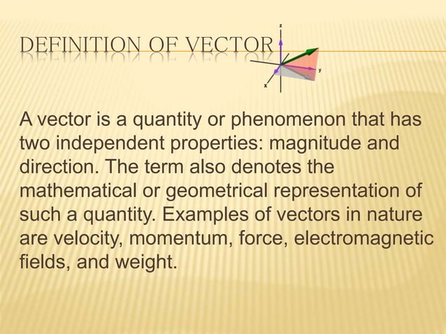 Real Life Application of Vector | PPTX | Physics | Science