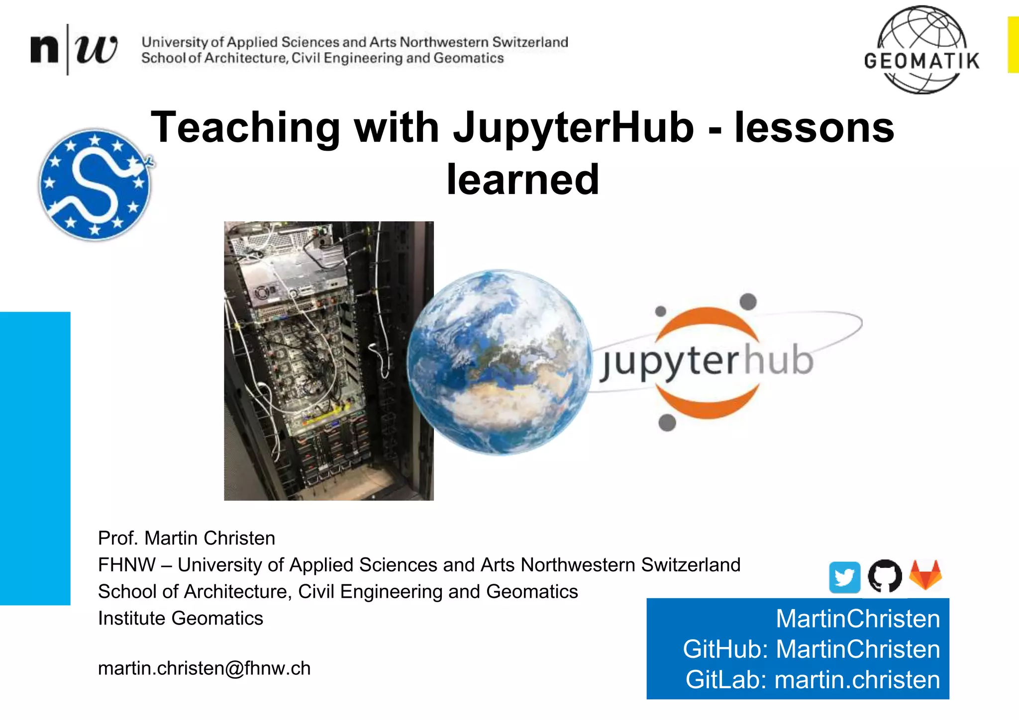Teaching with JupyterHub - lessons learned | PDF