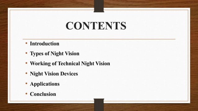 Night Vision Technology | PPT