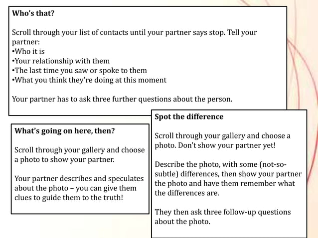 Prep-free speaking activities | PPT