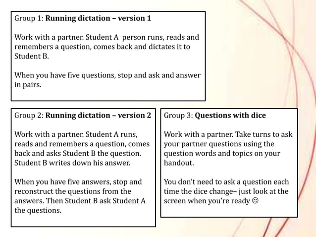 Prep-free speaking activities | PPT