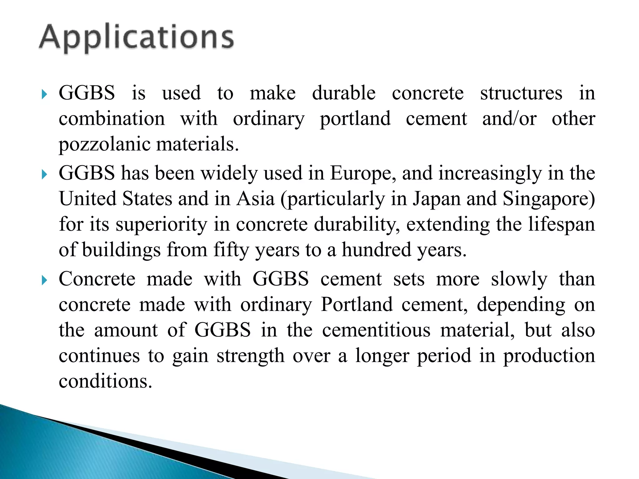 Study on properties of concrete by partially replacing cement with GGBS | PPTX