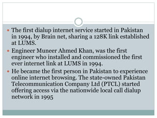 INTRODUICTION OF INTERNET AND SOCIAL MEDIA IN PAKISTAN | PPT