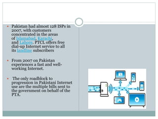 INTRODUICTION OF INTERNET AND SOCIAL MEDIA IN PAKISTAN | PPTX