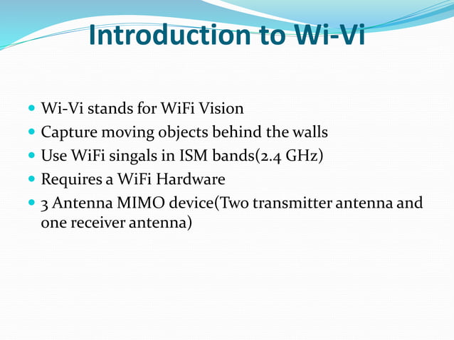 WiVi Technology | PPTX | Technology & Computing