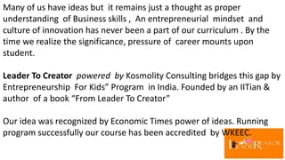 Entrepreneurship For Kids | PPTX