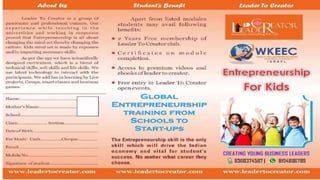 Entrepreneurship For Kids | PPTX