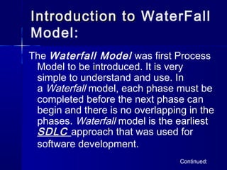 Waterfall, Incremental and prototyping model | PPT