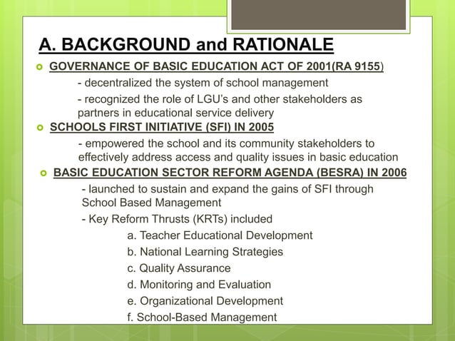 ORIENTATION ON THE SCHOOL-BASED MANAGEMENT | PPTX