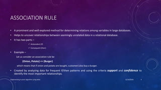 Association Rule Mining Using WEKA | PPTX