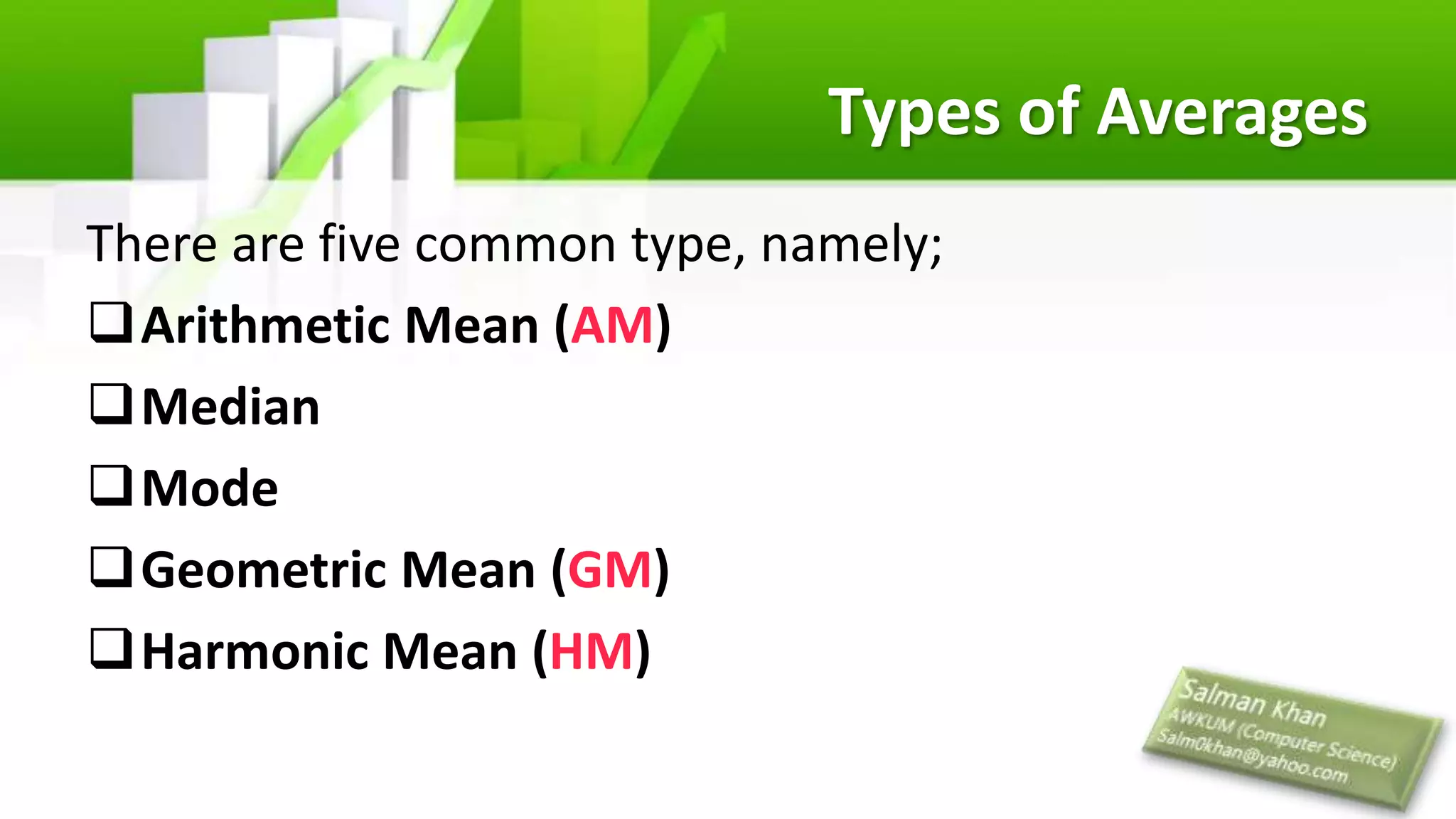 Measure of Central Tendency (Mean, Median, Mode and Quantiles) | PPTX