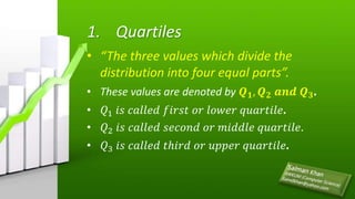 Measure of Central Tendency (Mean, Median, Mode and Quantiles) | PPTX