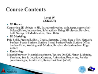 AutoCAD 2D & 3D | PPTX