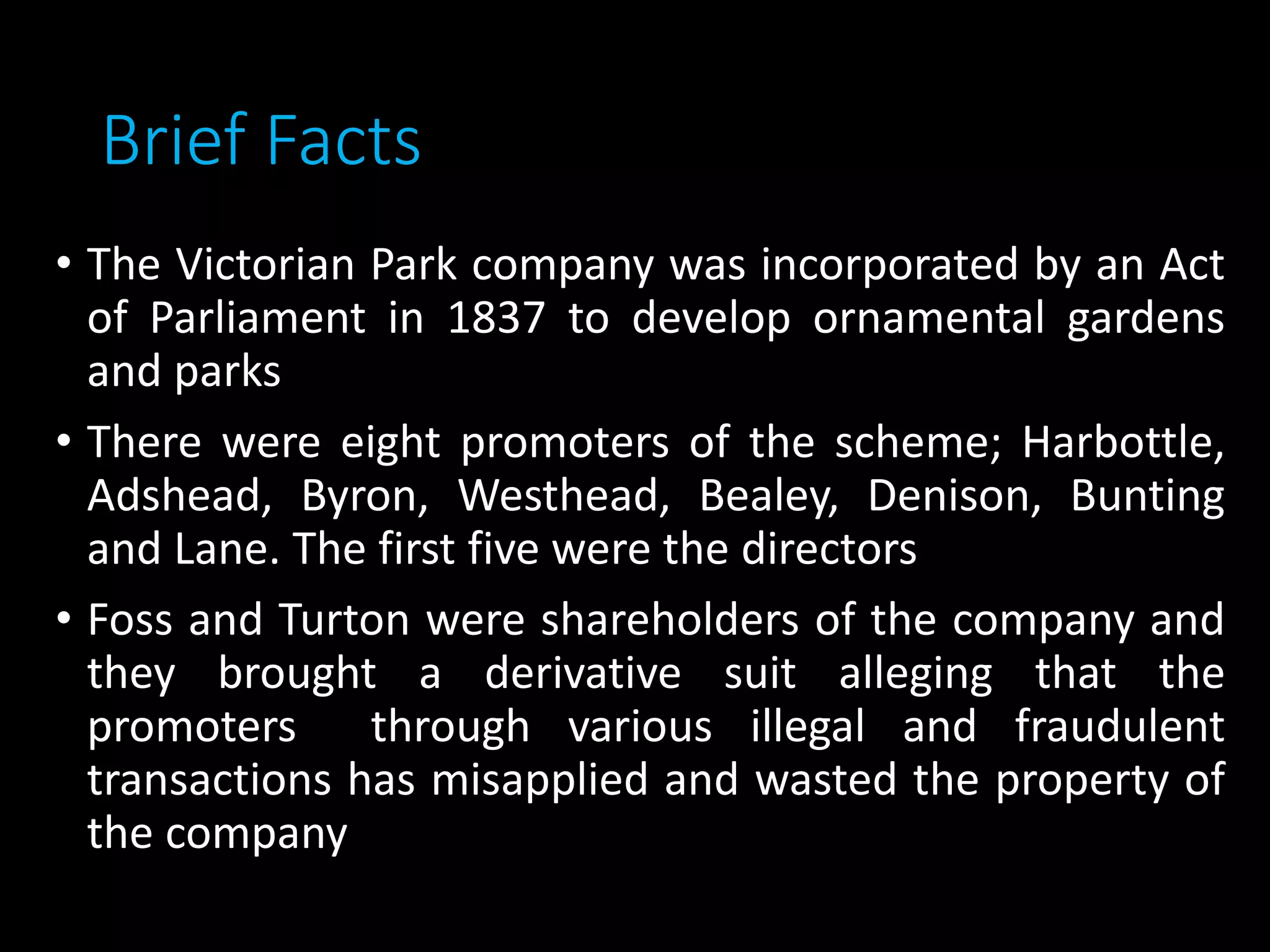 Rule in Foss vs Harbottle ( Rights of Minority Shareholder) | PPTX