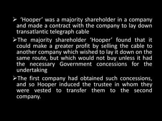 Rule in Foss vs Harbottle ( Rights of Minority Shareholder) | PPTX