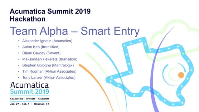 Hackathon 2019 - Team Alpha (Smart Entry) | PPT