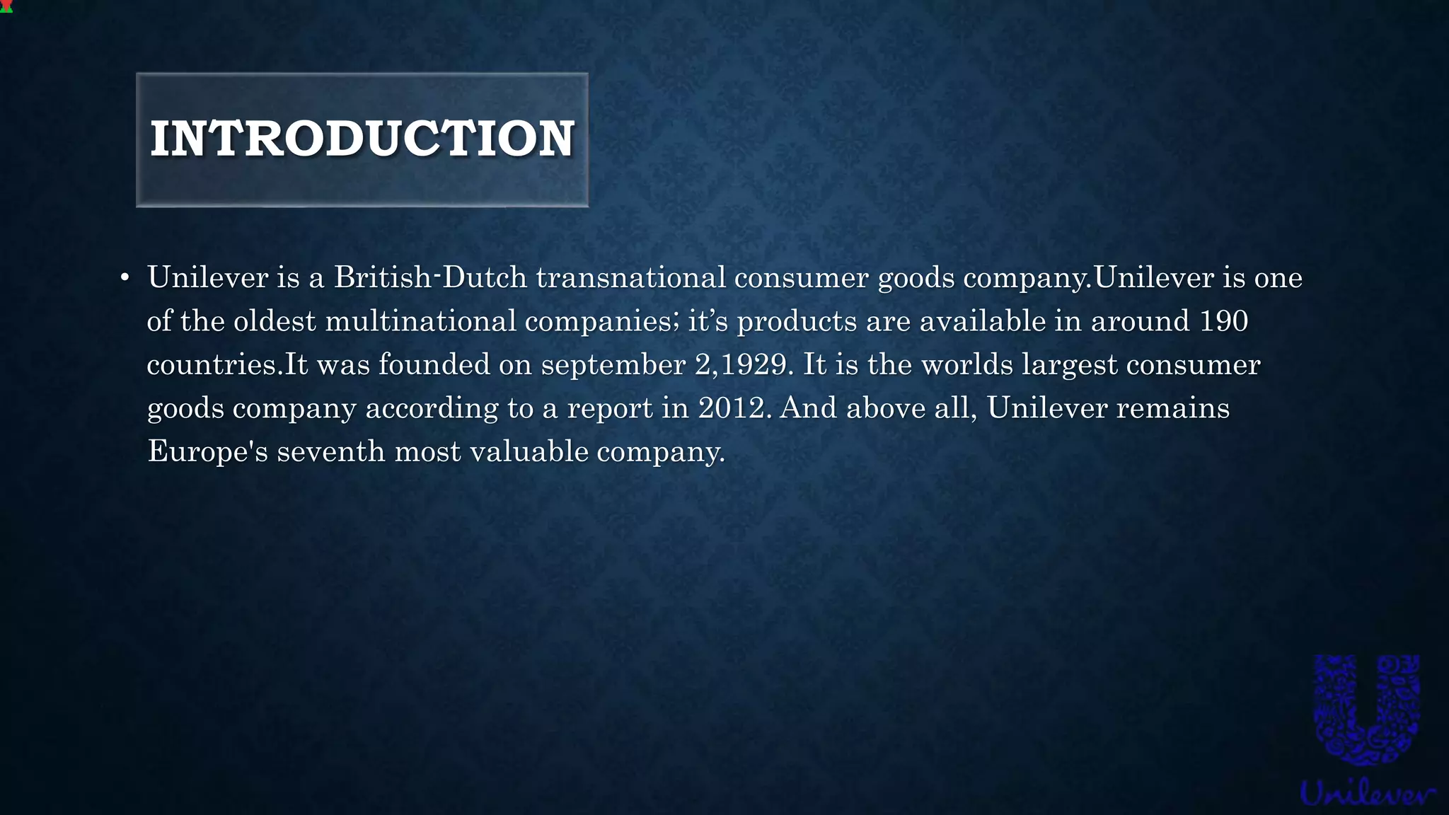 Unilever Presentation | PPT