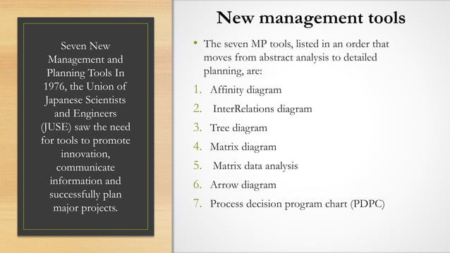 New Management Tools | Total Quality Management | PPTX | Business | Business and Finance