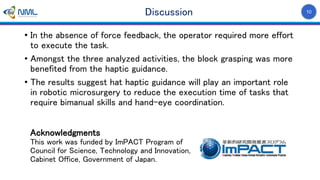 Haptic assistance for robotic surgical simulation | PPT