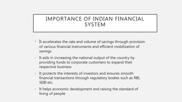 Indian Financial system | PPT