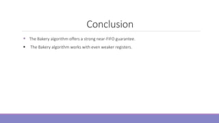 Bakery Algorithm | PPTX | Computing | Technology & Computing