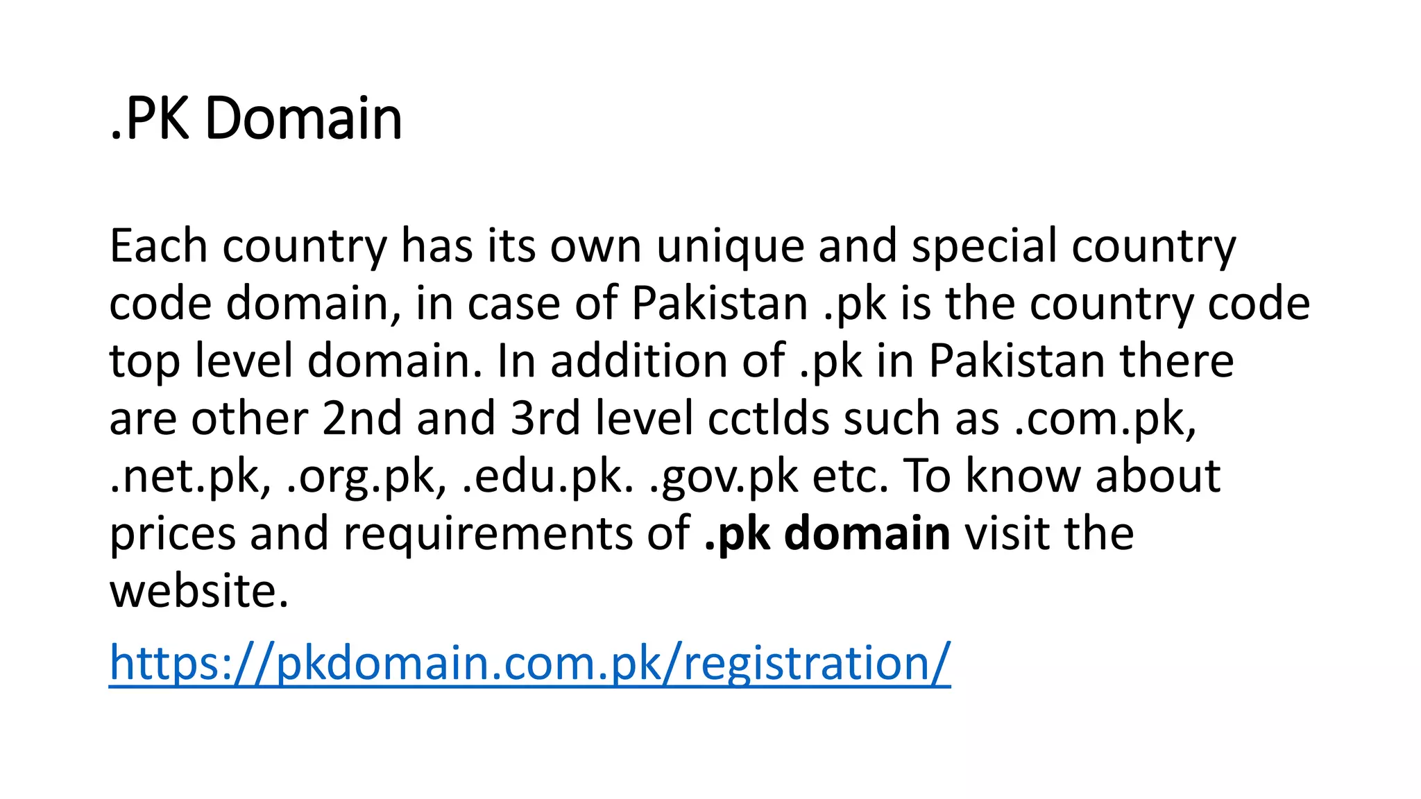 PK Domain Registration | PPTX