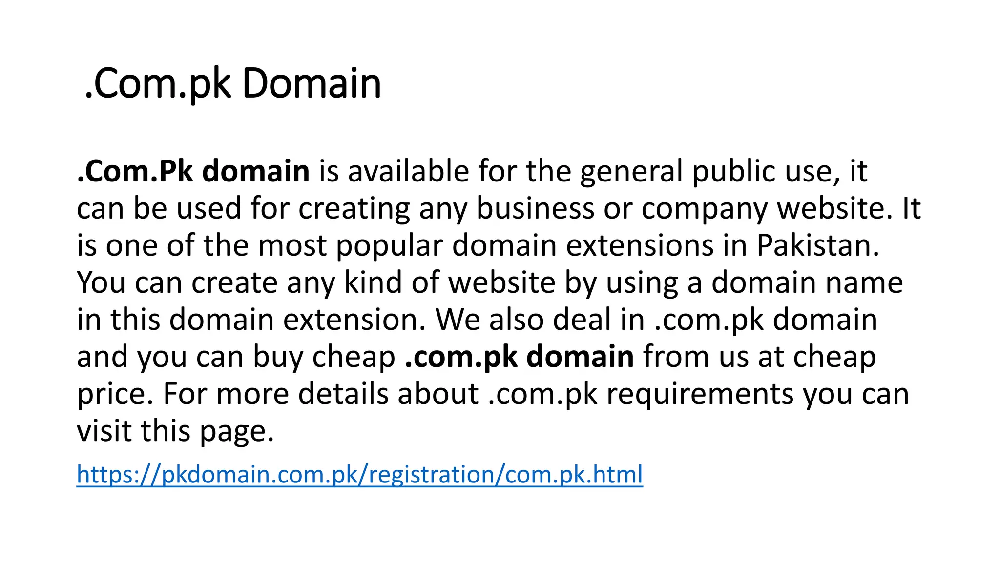 PK Domain Registration | PPTX