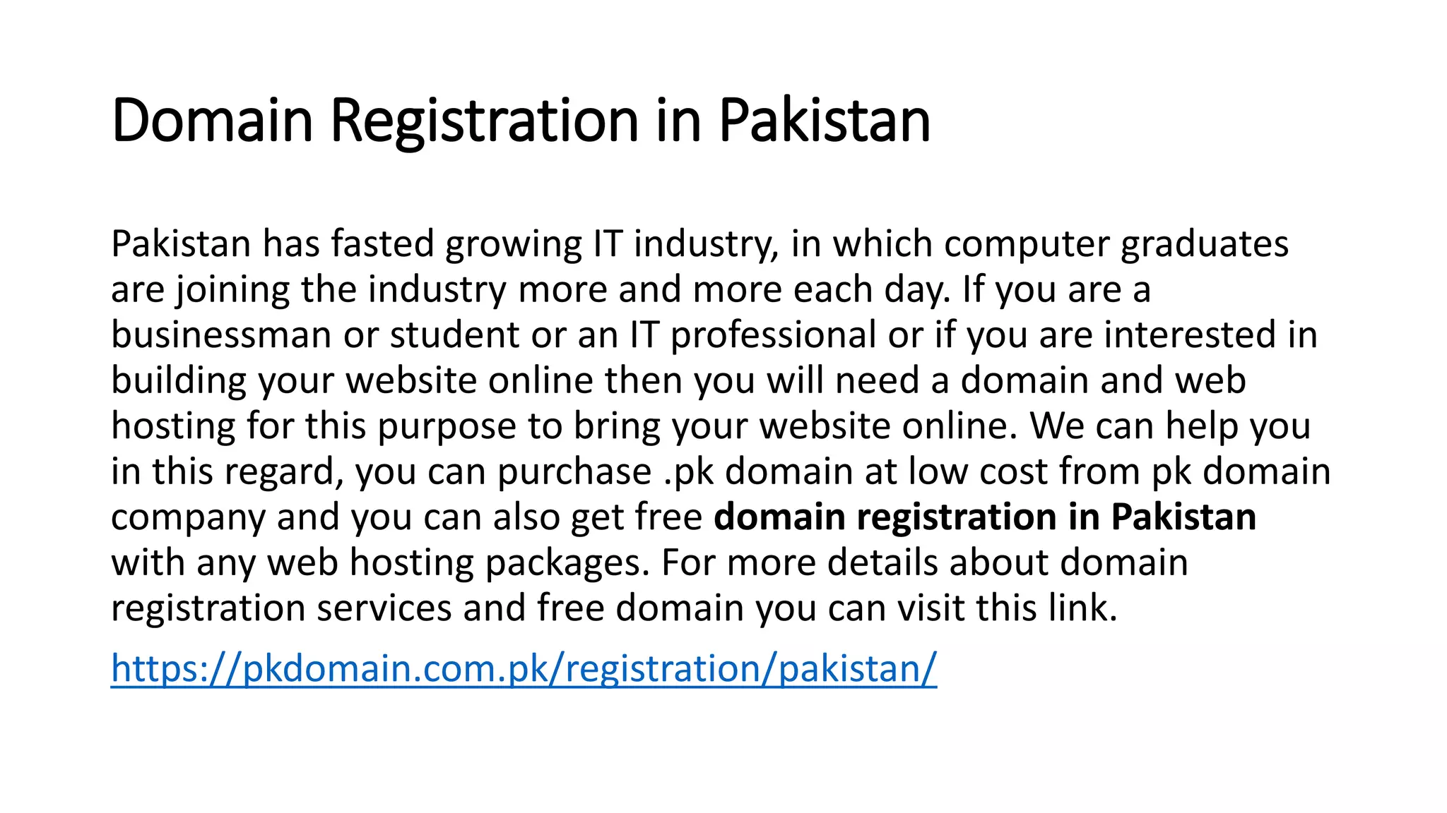 PK Domain Registration | PPT