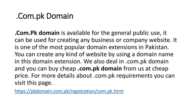 PK Domain Registration | PPT