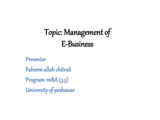 Management of E-business | PPTX