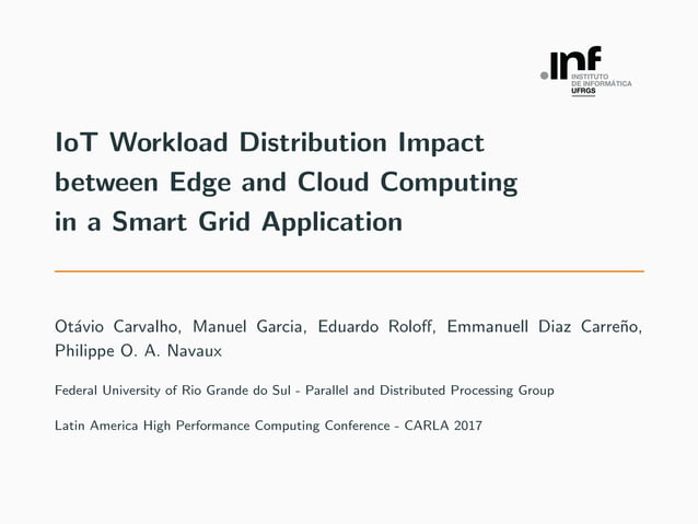 IoT Workload Distribution Impact Between Edge and Cloud Computing in a ...