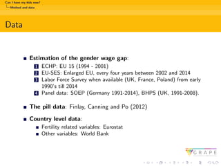 Fertility changes and gender wage gaps | PPT