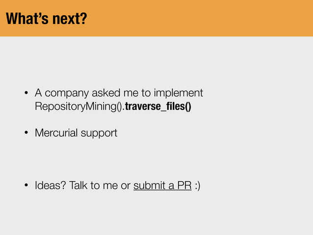 PyDriller: Python Framework for Mining Software Repositories | PPT