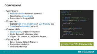 solc-verify: A Modular Verifier for Solidity Smart Contracts | PPTX | Web Development | Internet