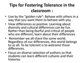 CULTURAL TOLERANCE | PPTX