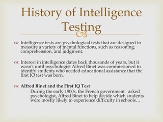 Intelligence Testing | PPTX