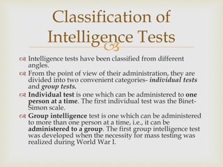 Intelligence Testing | PPTX