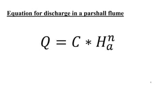Parshall Flume and Discharge Measurement Accessories | PPTX