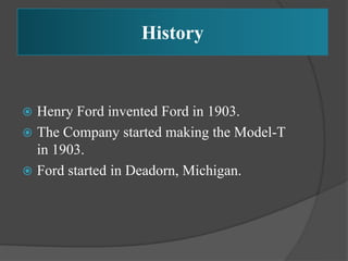 Ford Motors | PPT | Free Download