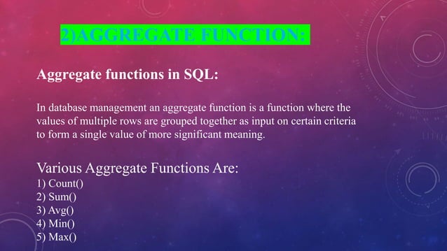 sql function(ppt) | PPTX
