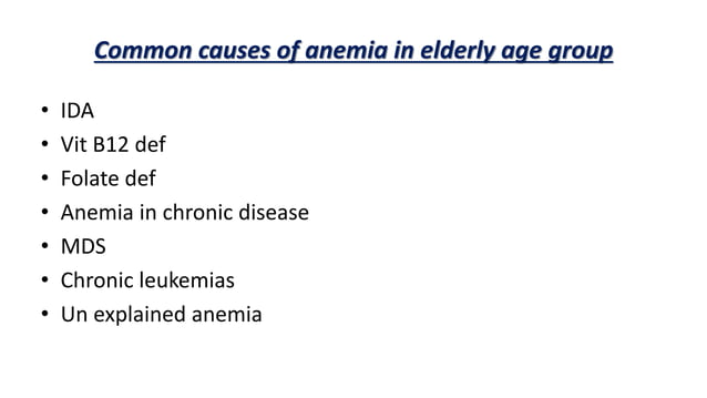 Anemia in elderly | PPT