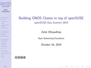 Building ONOS Cluster in top of openSUSE | PPT
