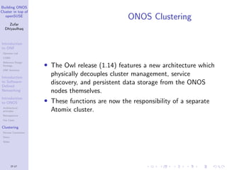 Building ONOS Cluster in top of openSUSE | PPT