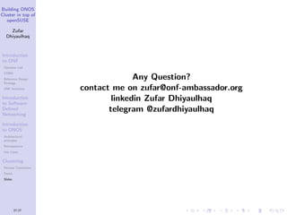 Building ONOS Cluster in top of openSUSE | PPT