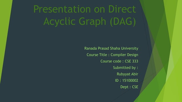 Direct Acyclic Graph Dag Pptx Programming Languages Computing