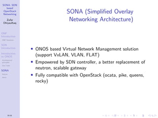SONA: SDN based OpenStack Networking | PPT