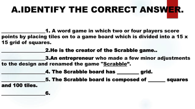 P.E 8:SCRABBLE (3RD GRADING) | PPTX | Board Games and Puzzles | Games ...