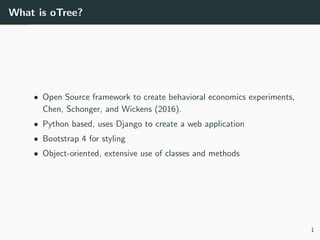 Implmenting an Experiment in oTree | PPT