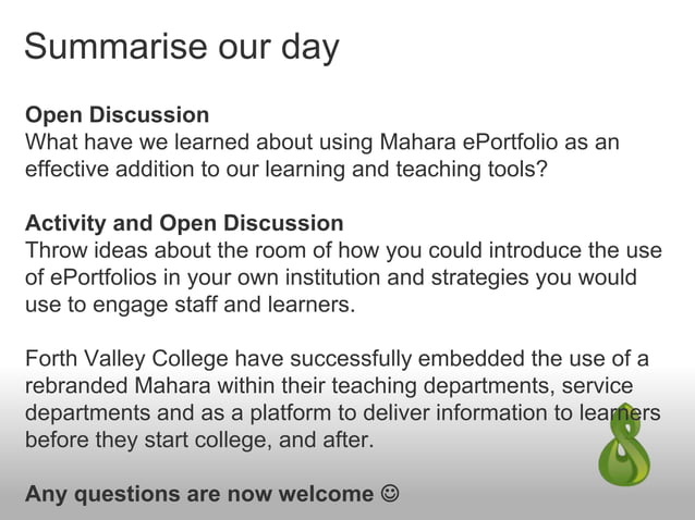 Mahara Basic User Training | PPT