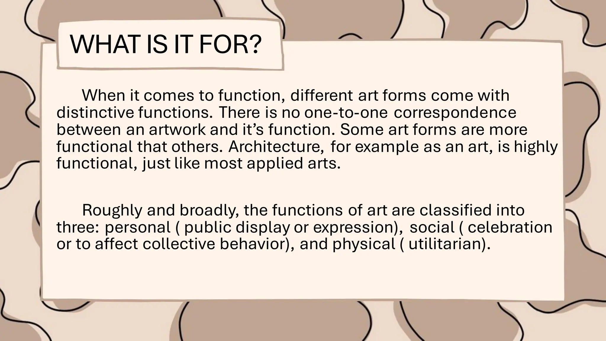 Art Appreciation Lesson for art Function and Philosophy | PDF